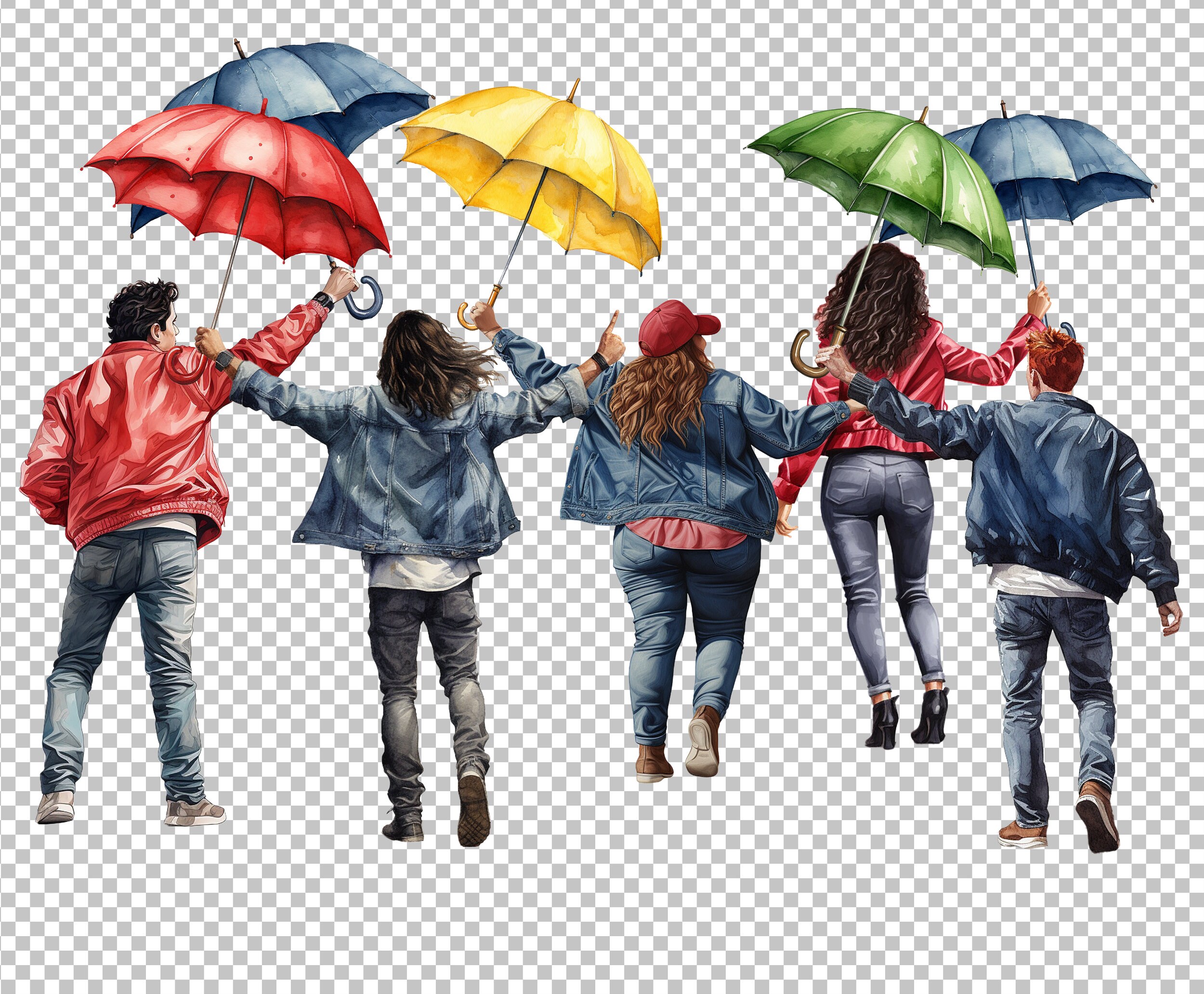 Best Friends Creator Kit With Umbrella Besties Watercolor PNG - Etsy