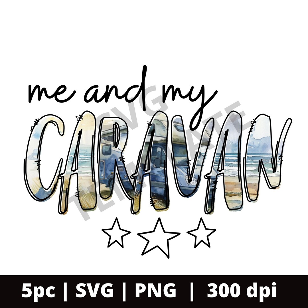 5pc Caravan Doodle SVG & PNG Bundle, Motorhome Camping Cut Files ...