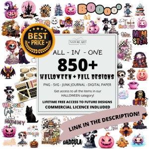 Retro Pink Halloween Image Bundle, 30pc Cute Spooky Ghost PNG Clipart ...