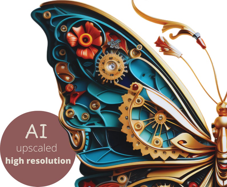 5pc Steampunk Butterfly PNG Bundle Steampunk Animal POD - Etsy