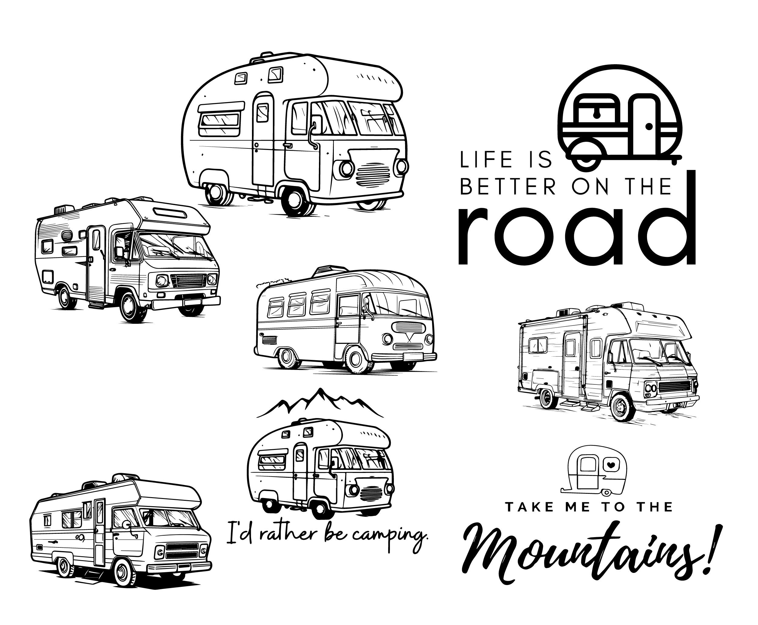 25pc Caravan SVG Bundle, Outdoor Tent Cut Files, Camping Glamping Lover ...