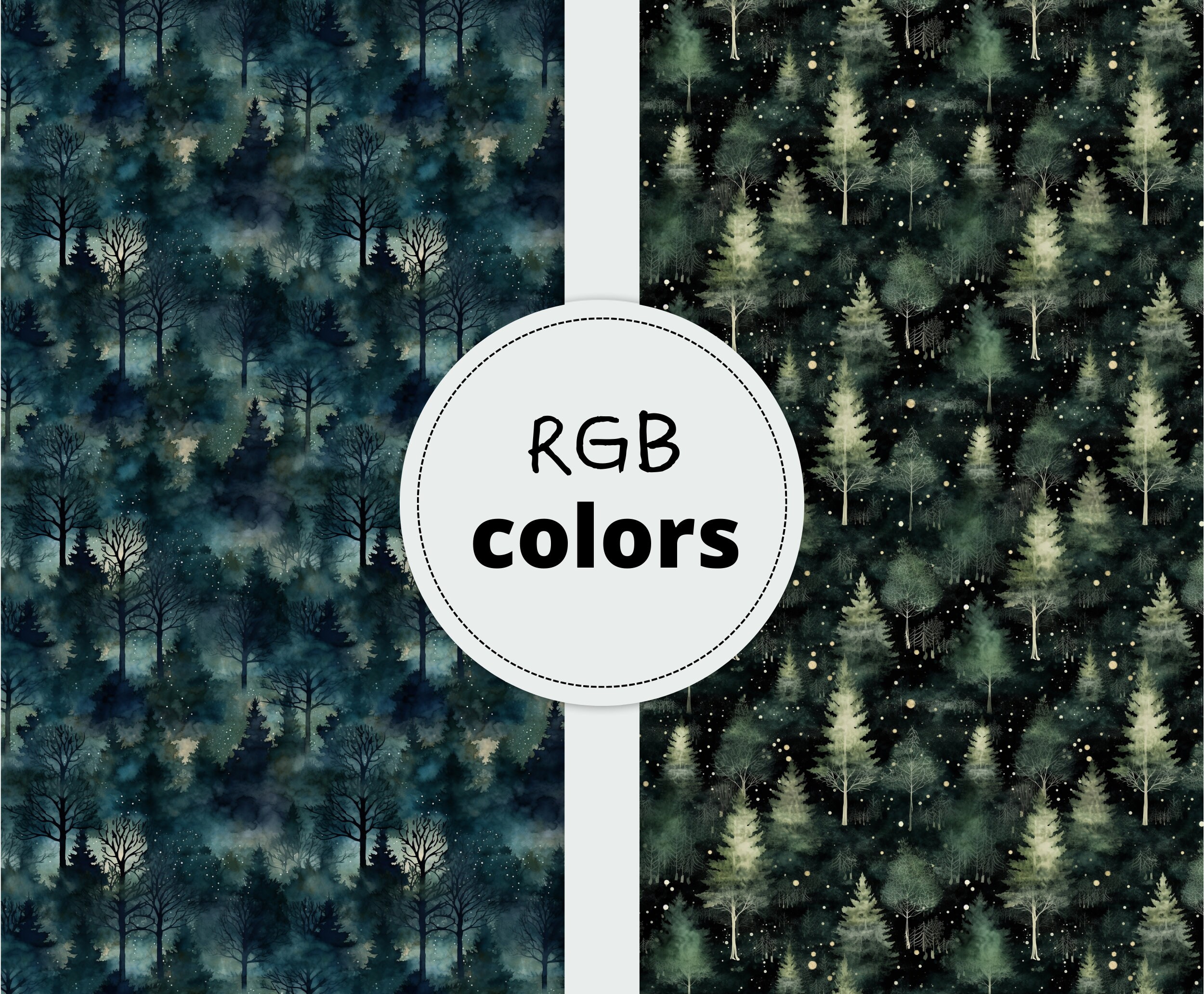10 Pc Seamless Dark Forest Pattern Digital Paper Bundle, JPG, Instant ...