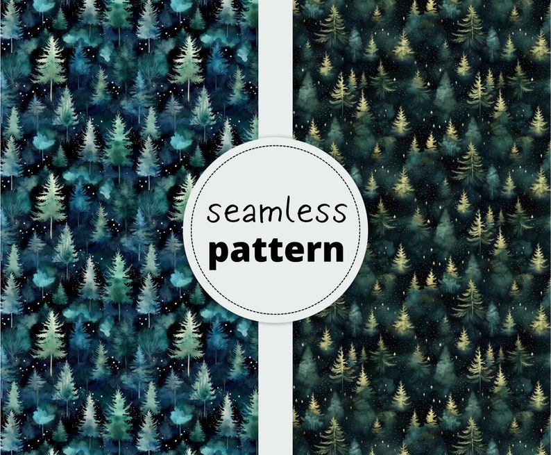 10 Pc Seamless Dark Forest Pattern Digital Paper Bundle, JPG, Instant ...