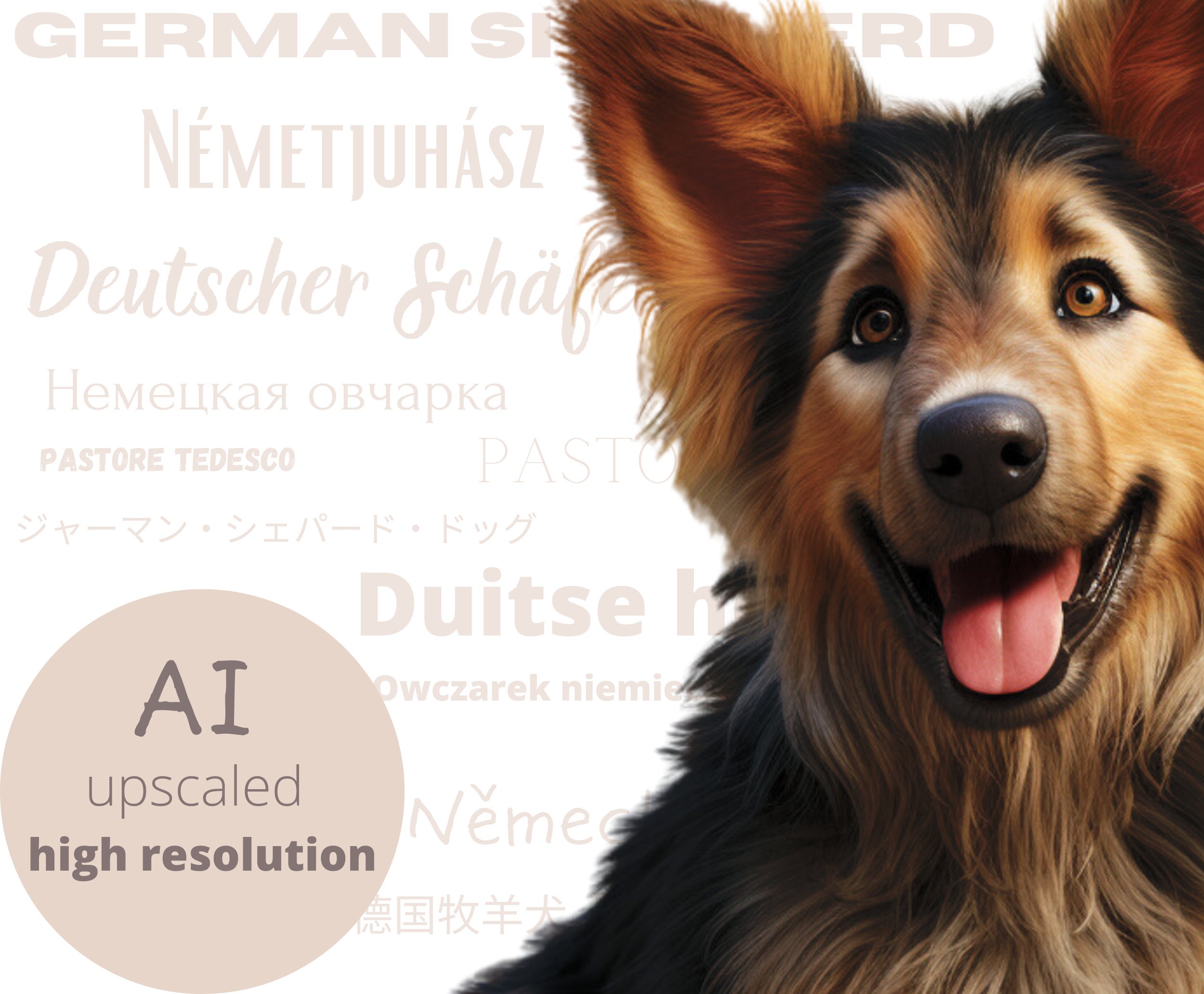 5pc Cute Cartoon German Shepherd PNG Bundle, Cute Animal POD Allowed ...