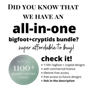 Bigfoot Footprint Line Art Svg Bundle, Yeti, Sasquatch Cryptid Clipart ...