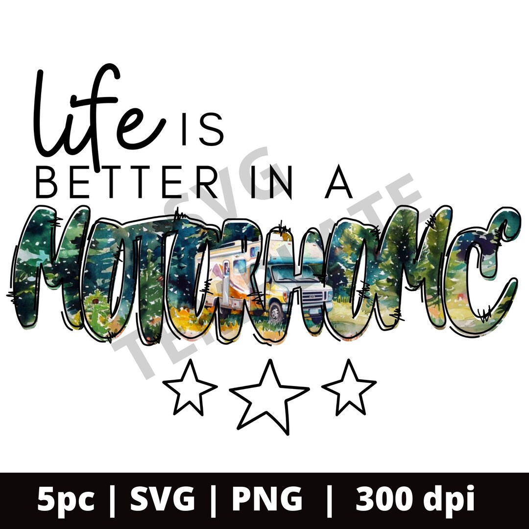 5pc Motorhome Doodle SVG & PNG Bundle, Caravan Camping Cut Files ...