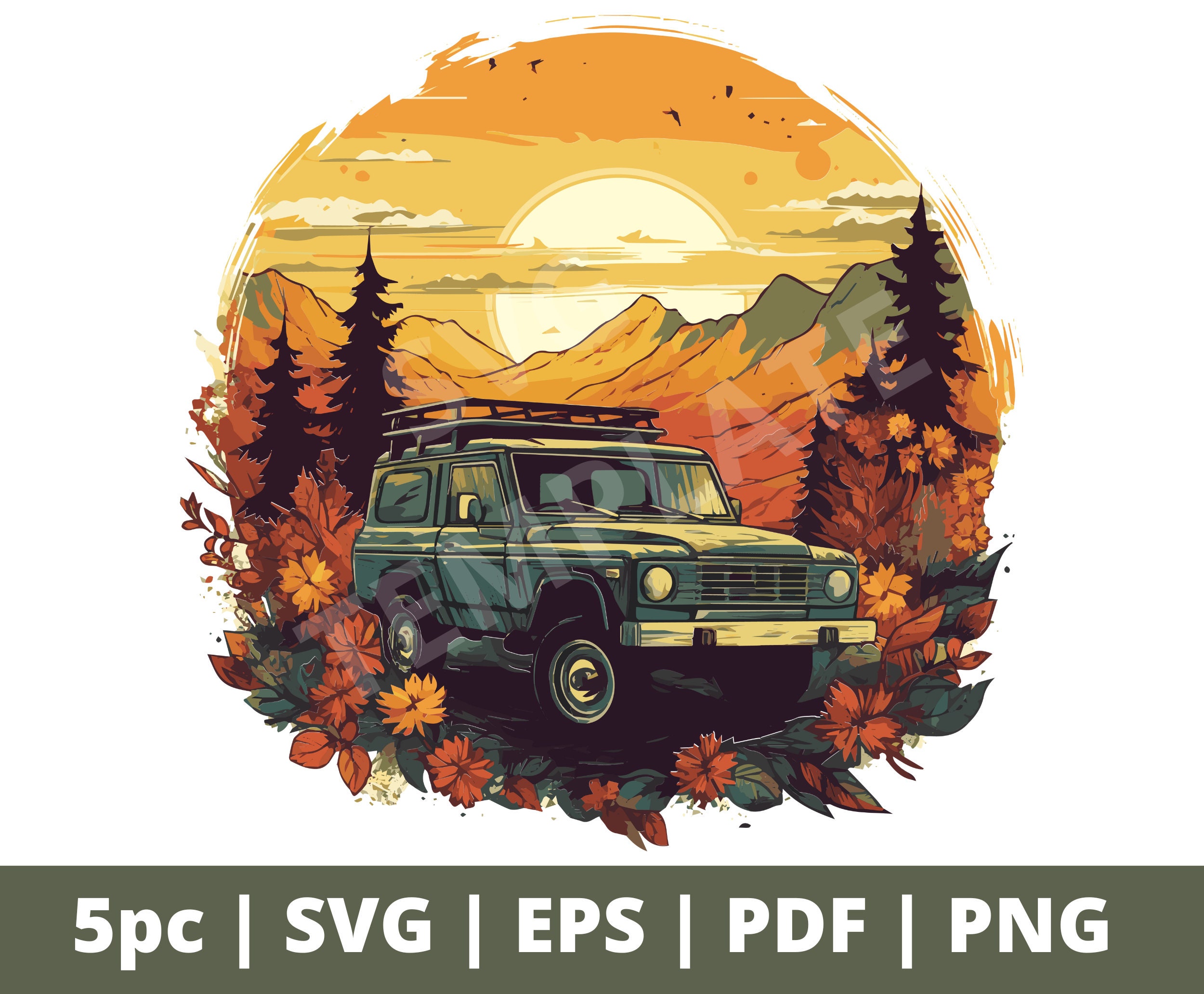5pc Offroad SVG EPS PDF Png Bundle Adventure Car 4x4 - Etsy