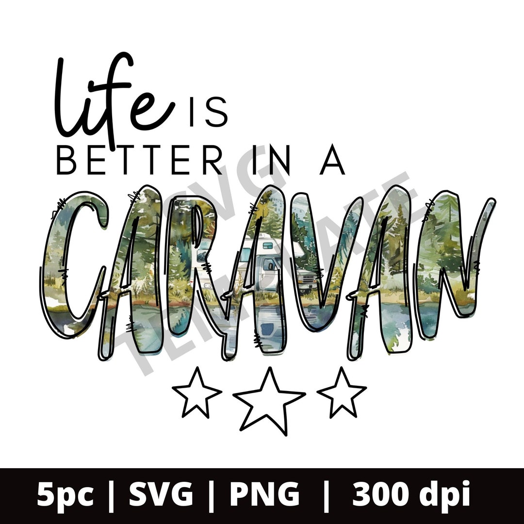 5pc Caravan Doodle SVG & PNG Bundle, Motorhome Camping Cut Files ...