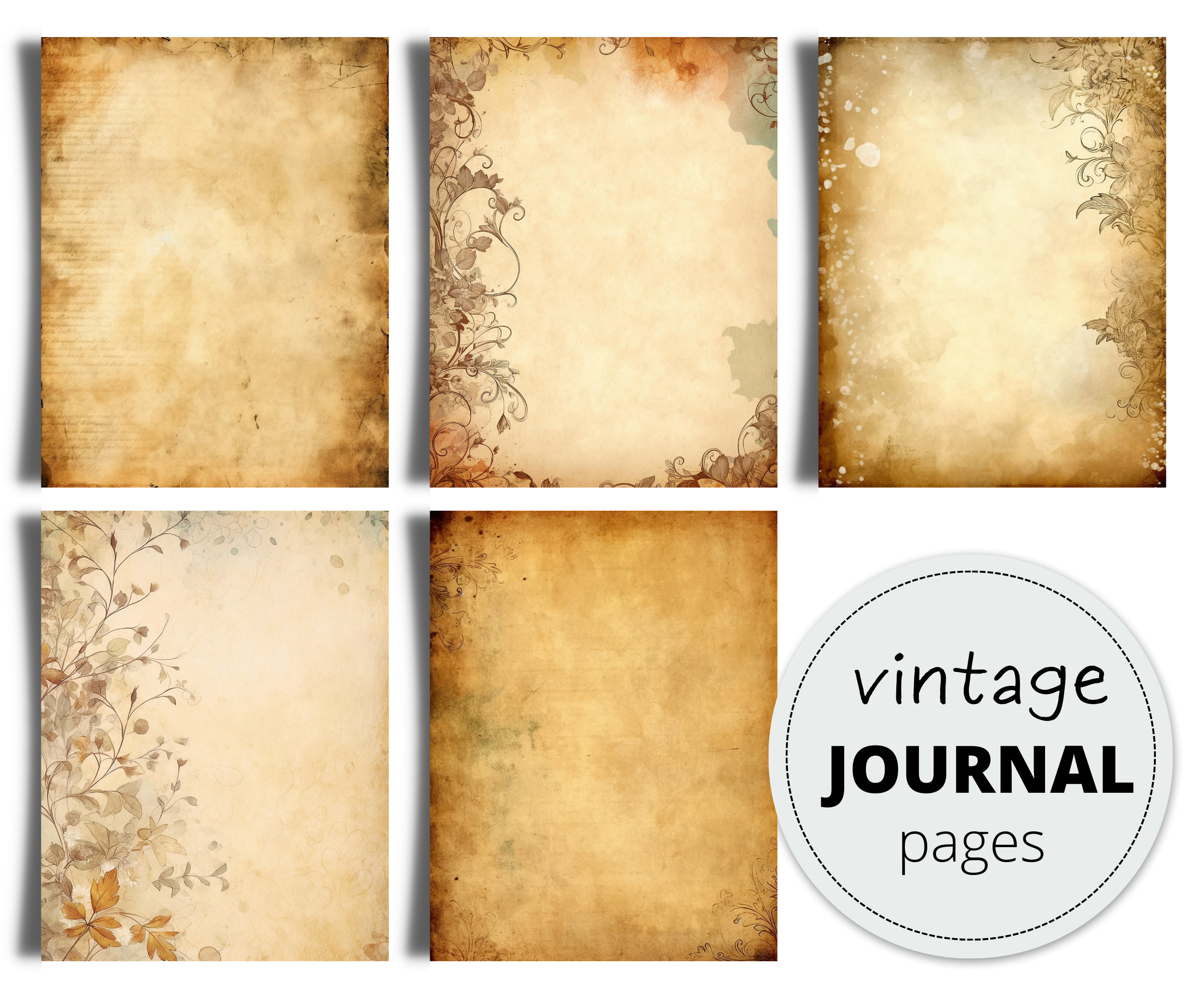 20 Pc Ancient Paper Textures Journal Kit Old Vintage Digital - Etsy