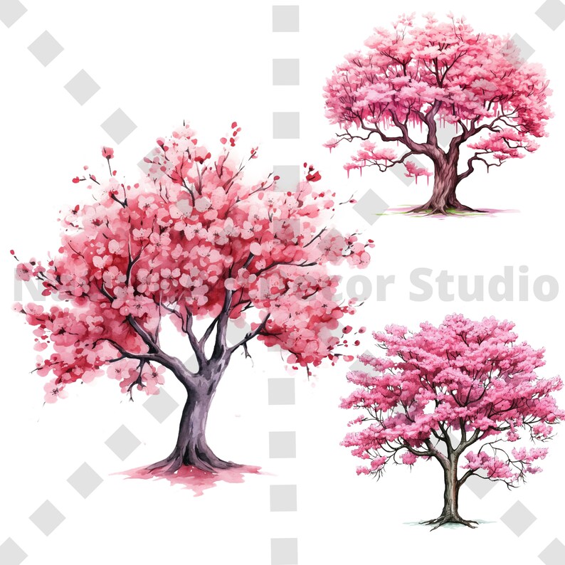 40pc Cherry Blossom PNG and SVG Bundle, Watercolor Spring Clipart ...
