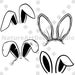 12pc Bunny Ears SVG Bundle, Cute Bunny Ears Clipart, Black and White ...
