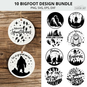 10pc Bigfoot Circle Word Art Svg Bundle, Sasquatch Yeti Text Clipart ...