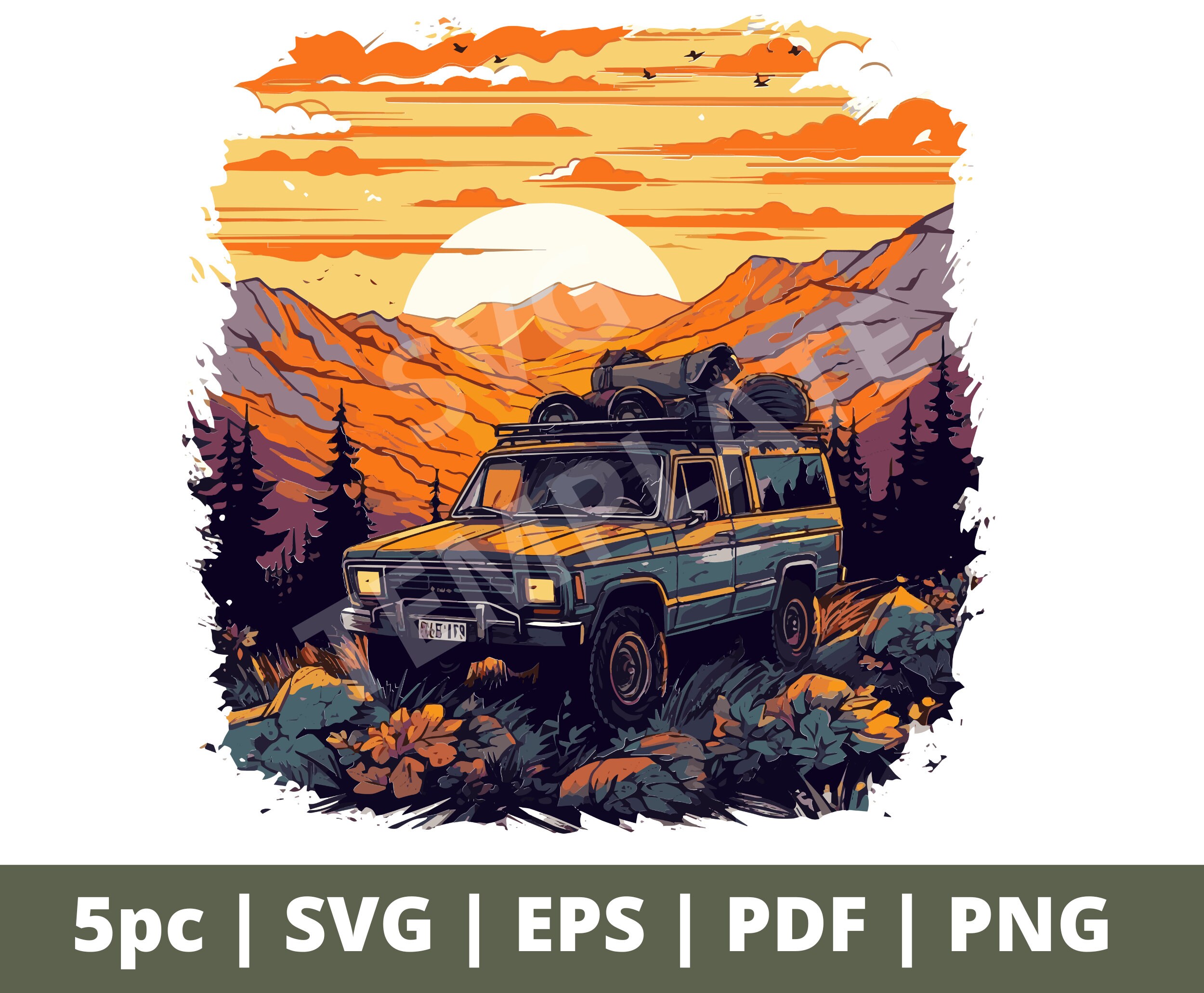 5pc Offroad SVG EPS PDF Png Bundle Adventure Car 4x4 - Etsy