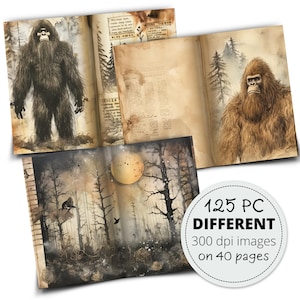 Bigfoot Vintage Junk Journal Kit, 40 Sasquatch Printable Scrapbooking ...