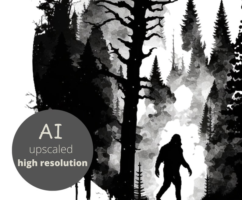 5pc Bigfoot Water Color PNG Bundle Sasquatch Yeti Hiking - Etsy