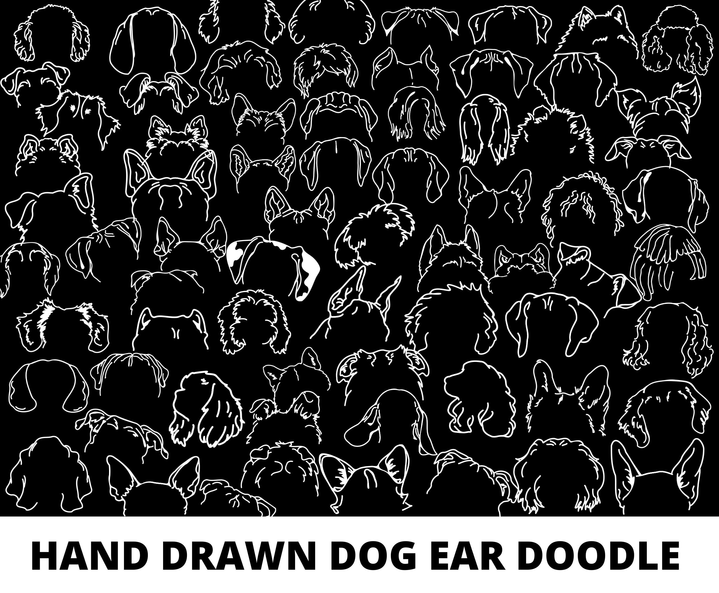 70pc Dog Ears Doodle SVG PNG DXF Bundle Dog Breed Outline - Etsy Canada