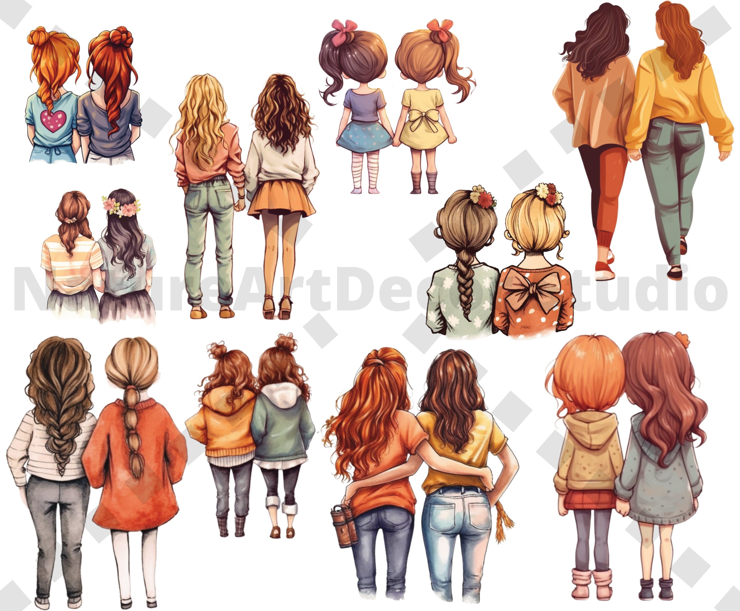 88pc Besties for Life Mega Bundle Watercolor PNG Bundle Best - Etsy Canada