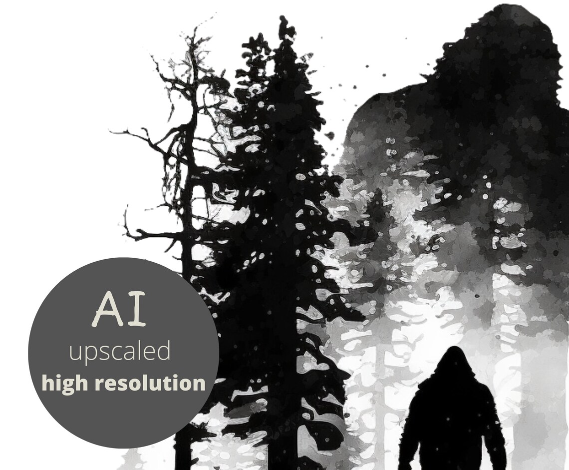 5pc Bigfoot Water Color PNG Bundle Sasquatch Yeti Hiking - Etsy