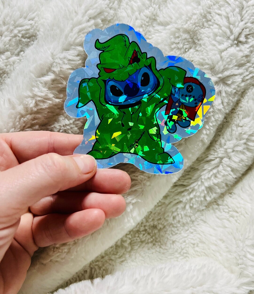 Holographic Oogie Boogie Stitch Sticker - Etsy