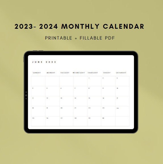 2023 2024 Monthly Calendar Editable Printable Planner, Landscape ...