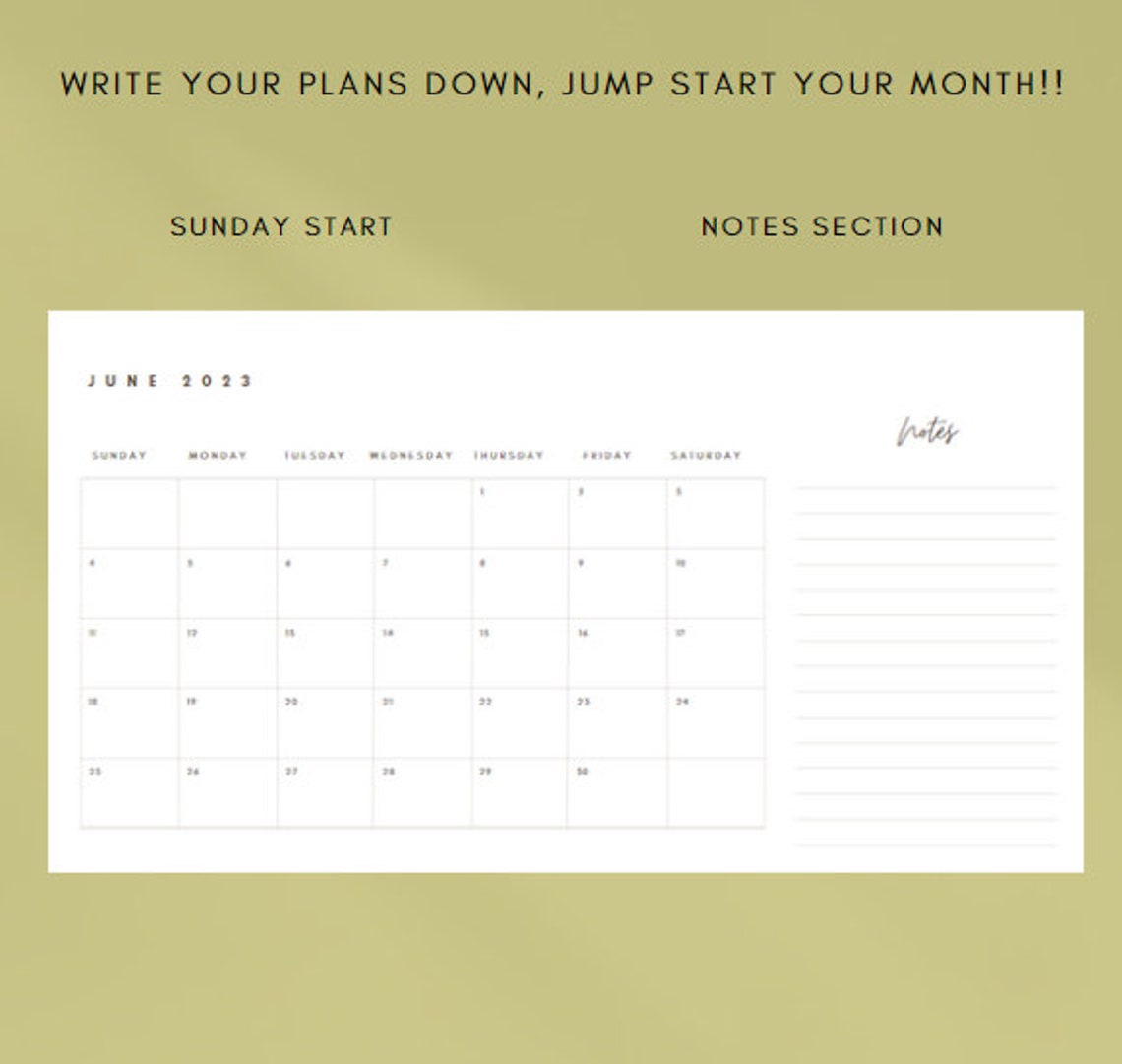 2023 2024 Monthly Calendar Editable Printable Planner, Landscape ...