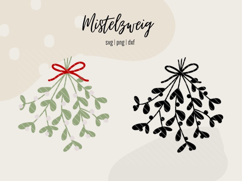 Plotter File Christmas Mistletoe Svg Dxf Plotter - Etsy