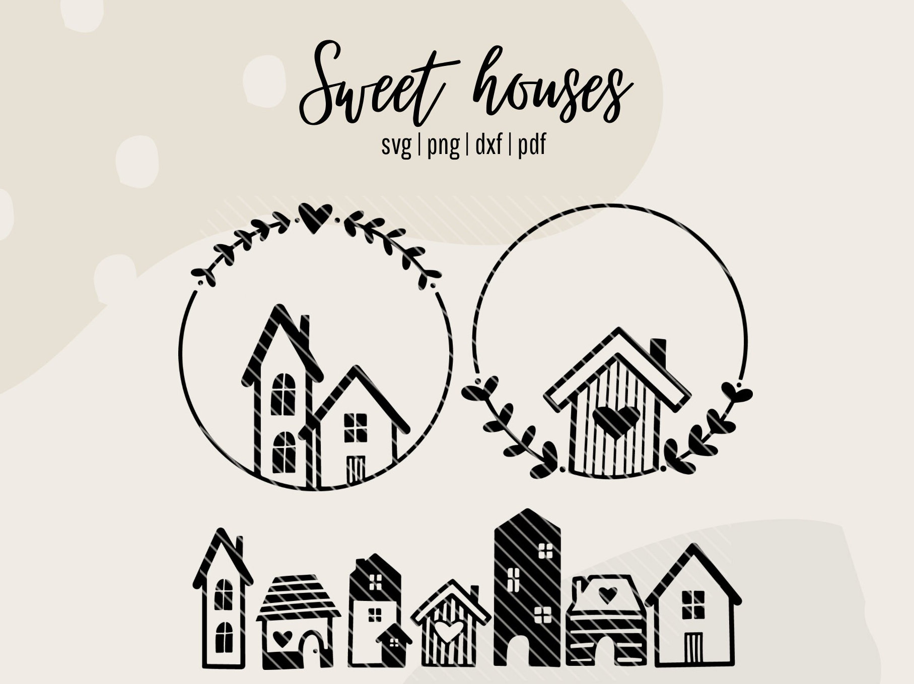 Plotter File Houses House Svg Dxf Png - Etsy