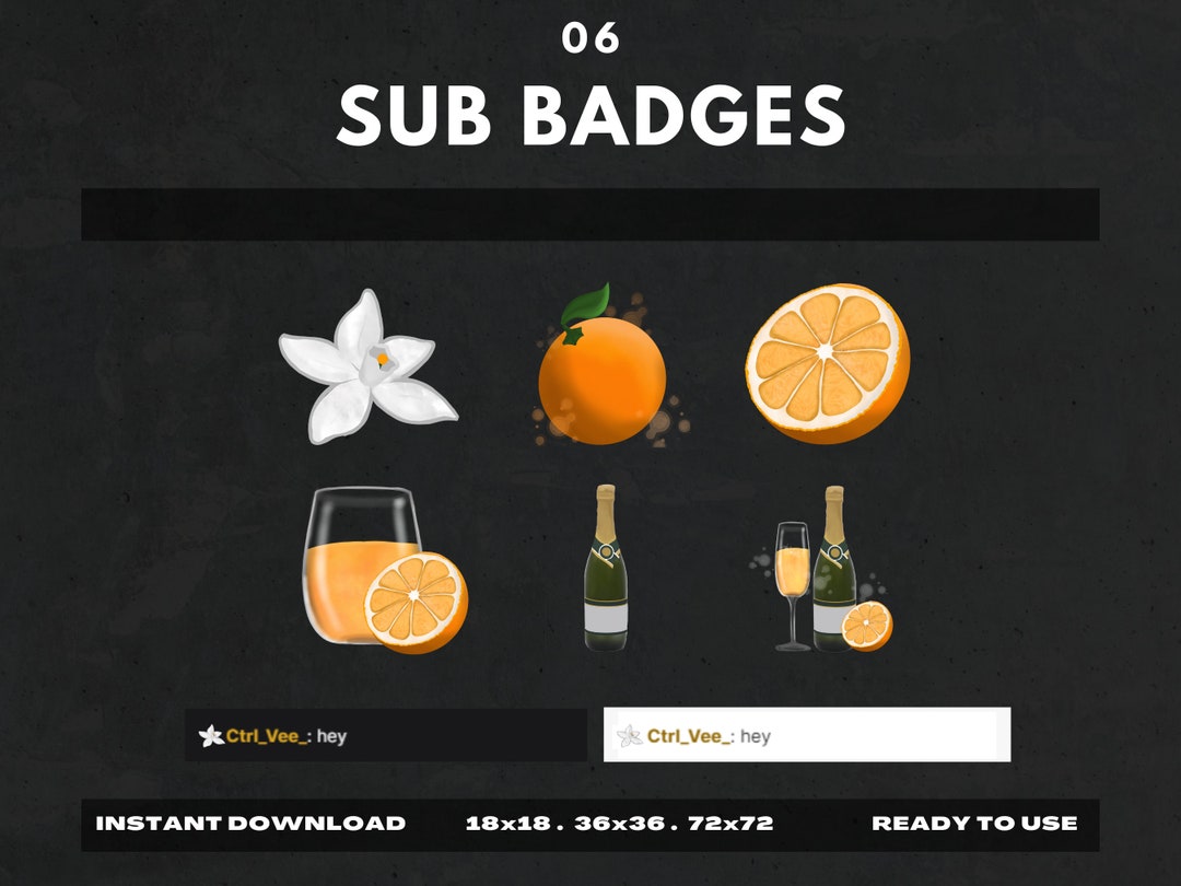 Mimosa Twitch Sub Badges | Ready to Use| Digital Download| Adult Sub ...