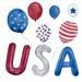 Watercolor Party Balloons 4th July Clipart, Independence Day Clipart ...