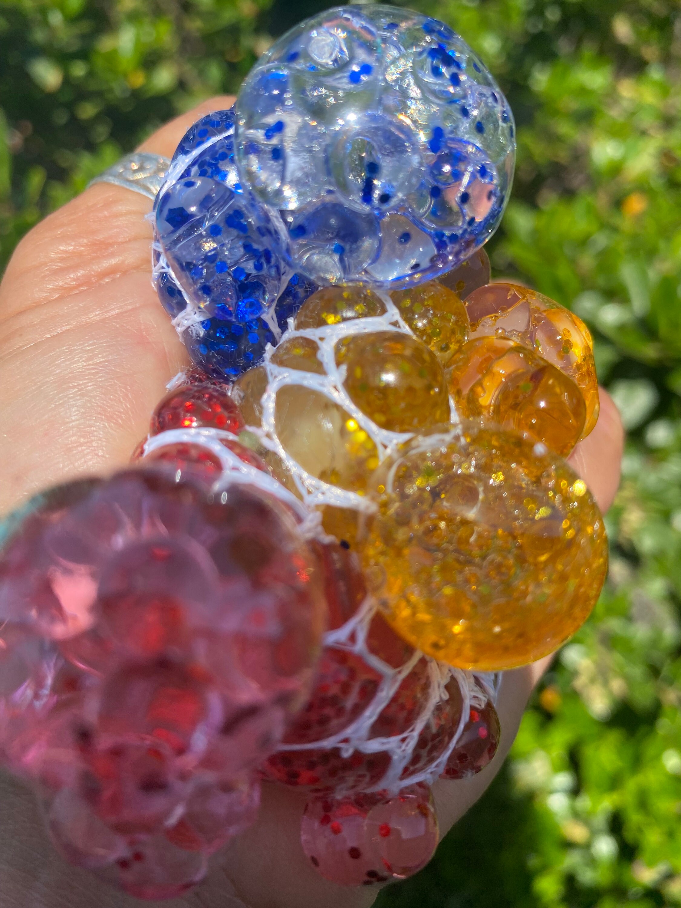 6 Glitter Squishy Balls 2 Balls In Assorted Colors Etsy