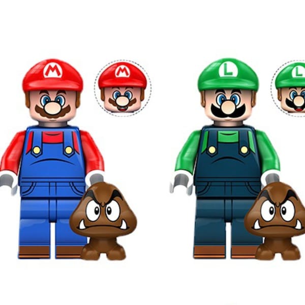 Mario and Luigi Minifigures - Etsy