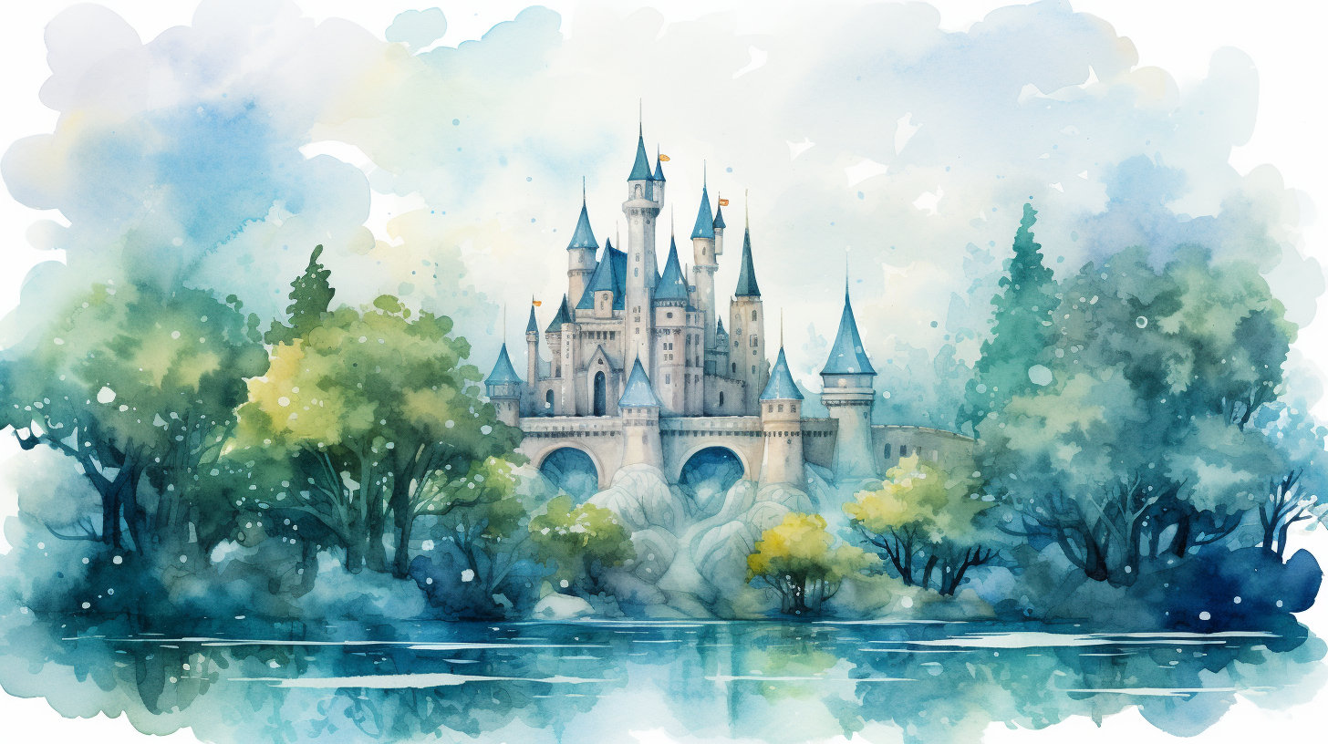 Vintage Style Fantasy Castle Watercolor Illustration - Etsy