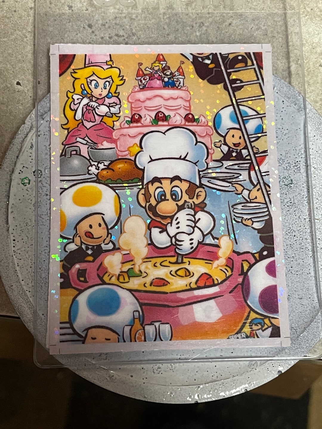 Mario Bros White Sparkle Vending Sticker - Etsy