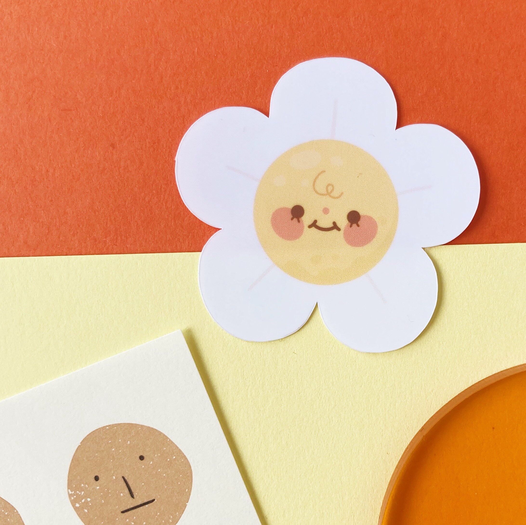White Flower Face Sticker - Etsy