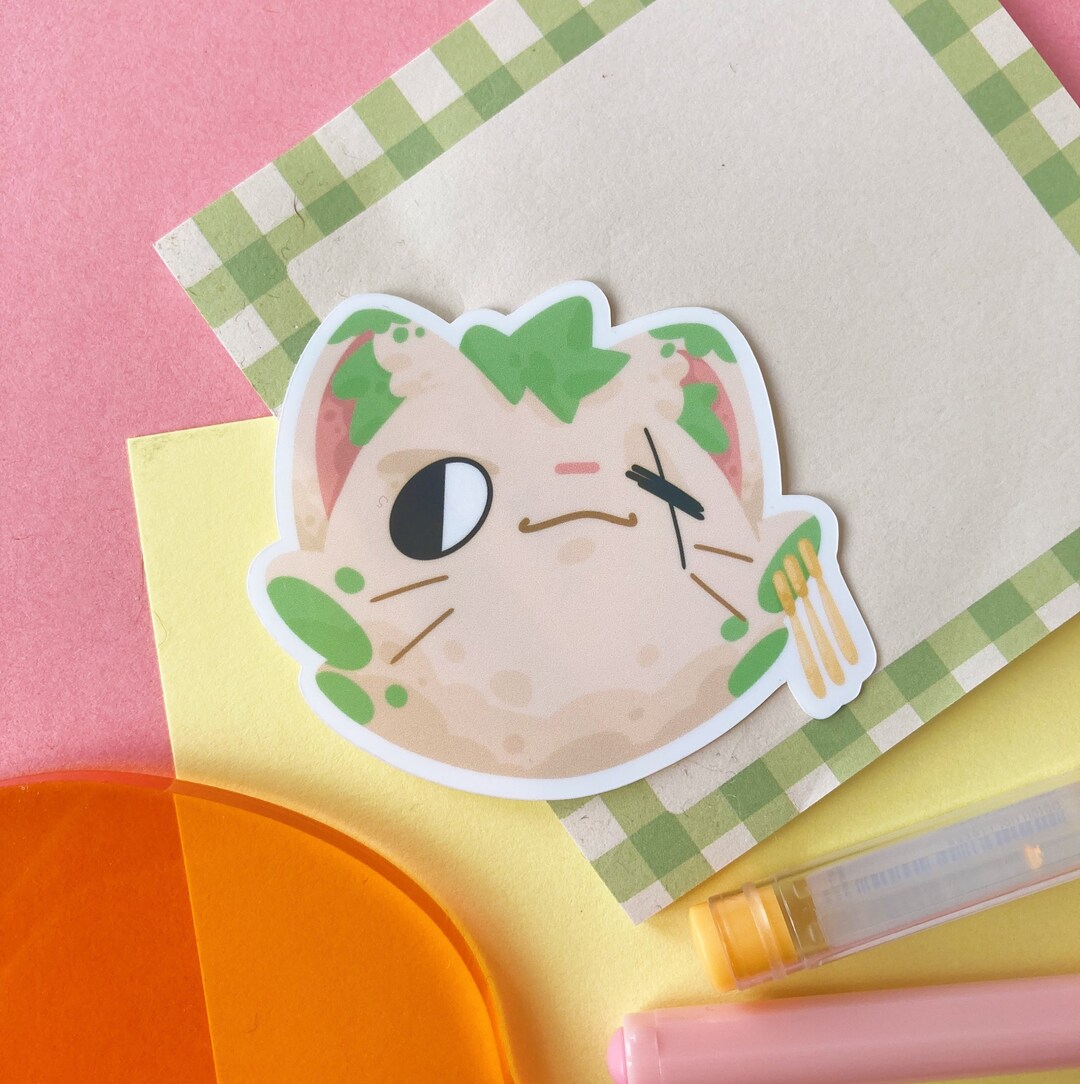 Cat Zoro Sticker – Fun Anime-inspired Vinyl Decal for Fans | Cute ...