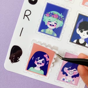 Omori Fanart Cute Stamp Sticker Sheet for Video Game Fans and Kawaii ...