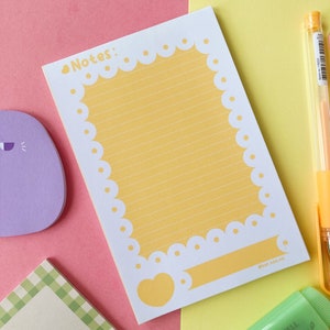 Notepad Tear off - Yellow Notes (40 Sheets) - Etsy