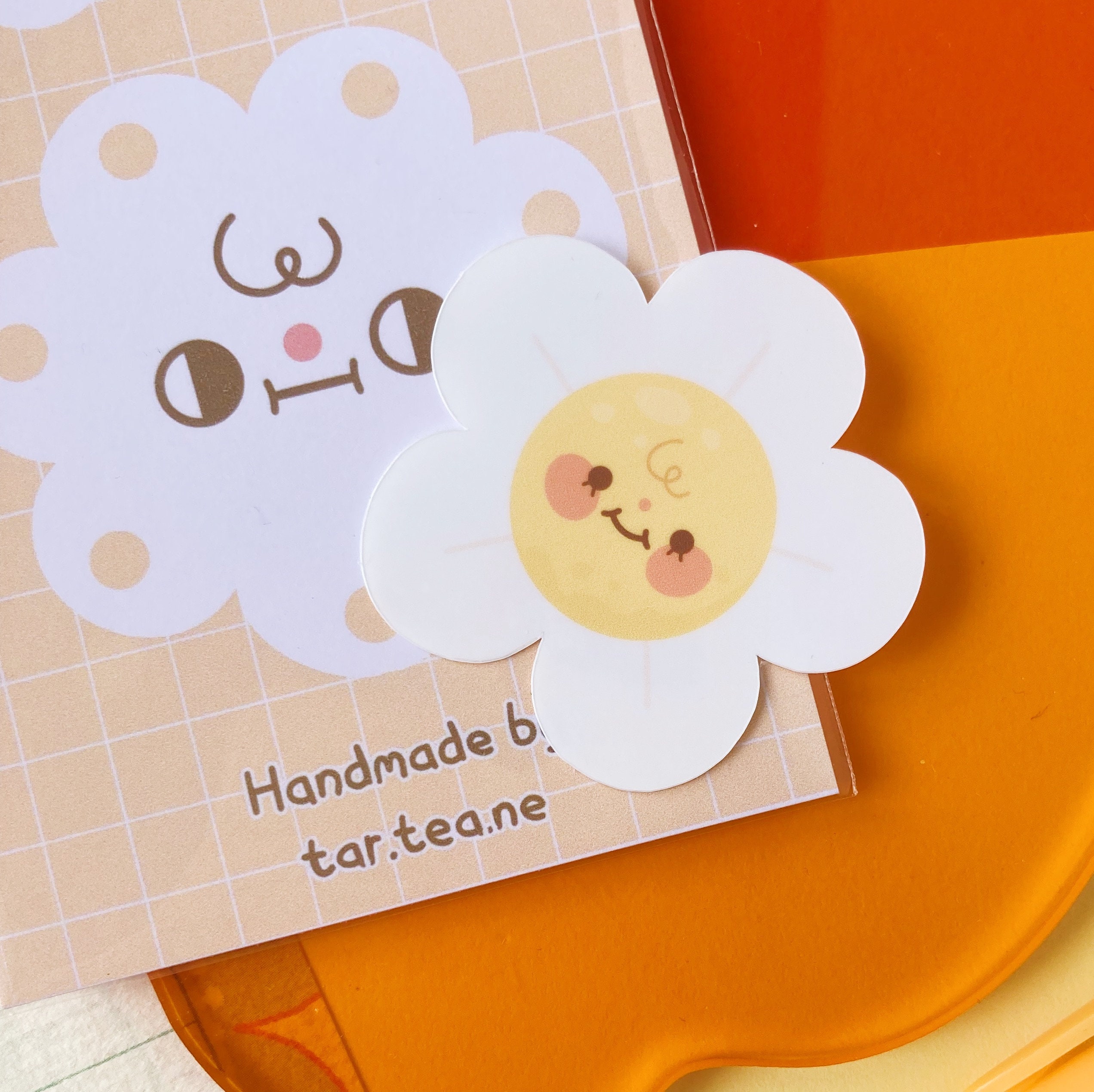 White Flower Face Sticker - Etsy