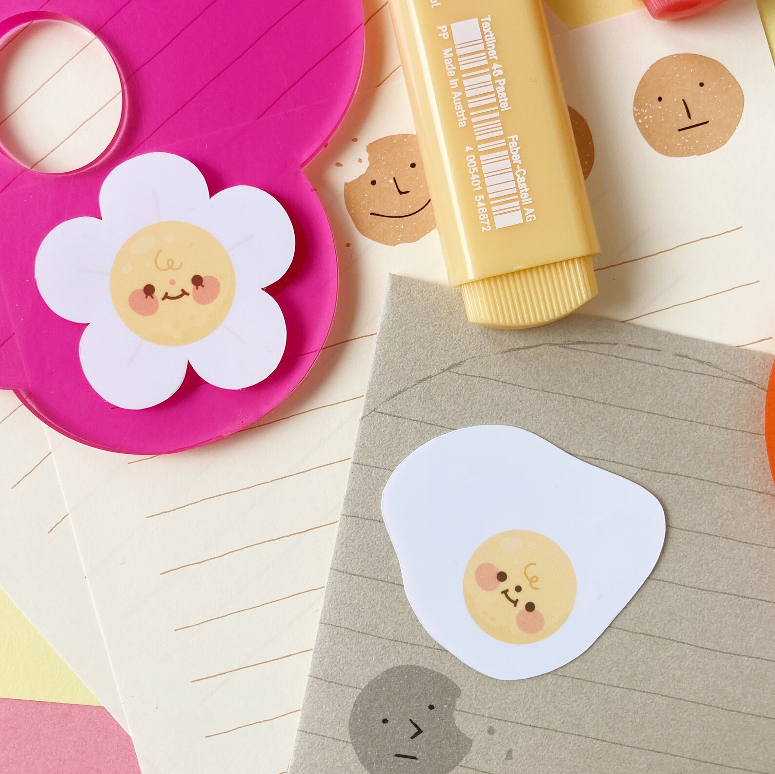 White Flower Face Sticker - Etsy