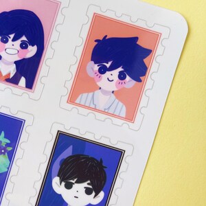 Omori Fanart Cute Stamp Sticker Sheet for Video Game Fans and Kawaii ...