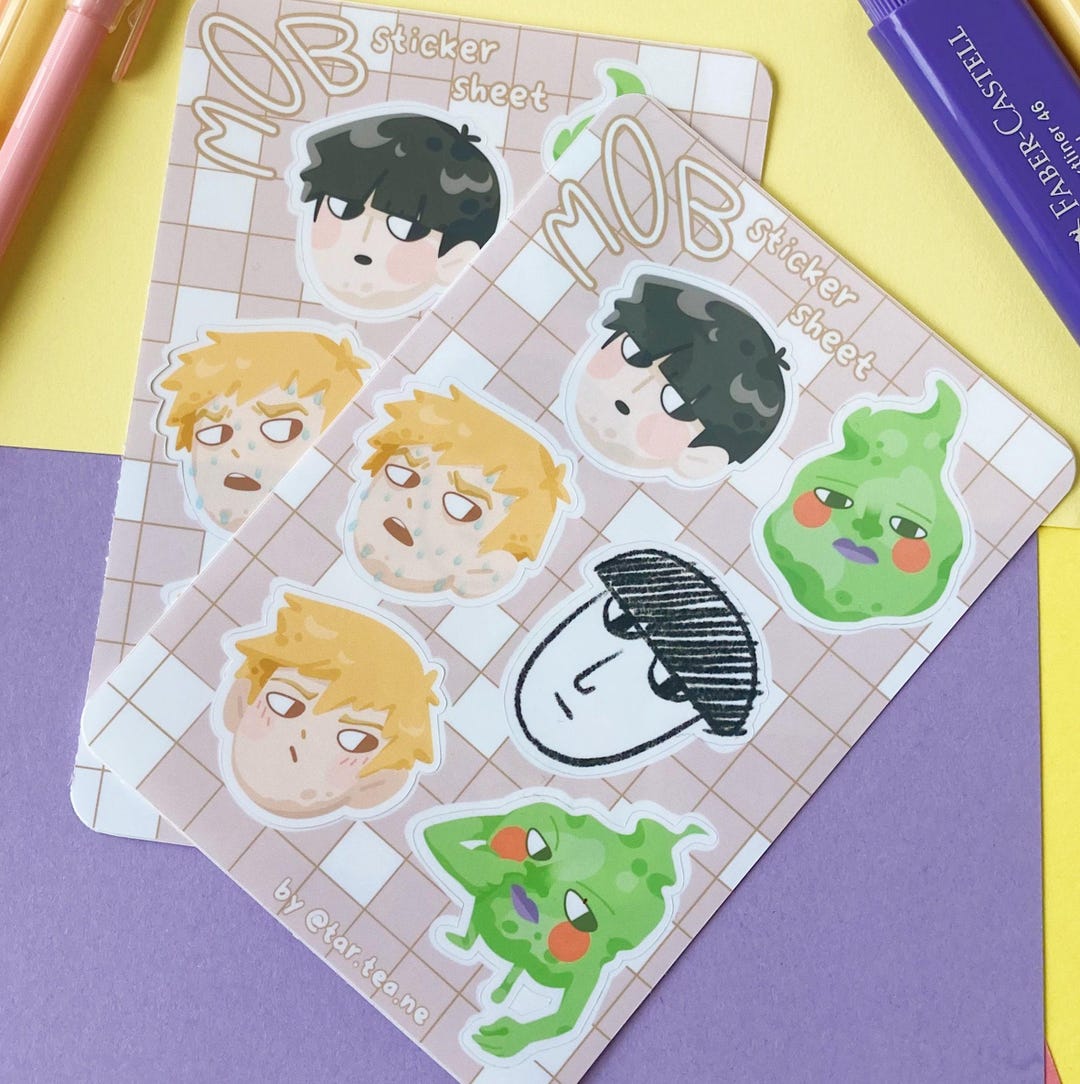 Mob Psycho 100 Cute and Funny Anime Sticker Sheet Reigen, Dimple, Mob ...