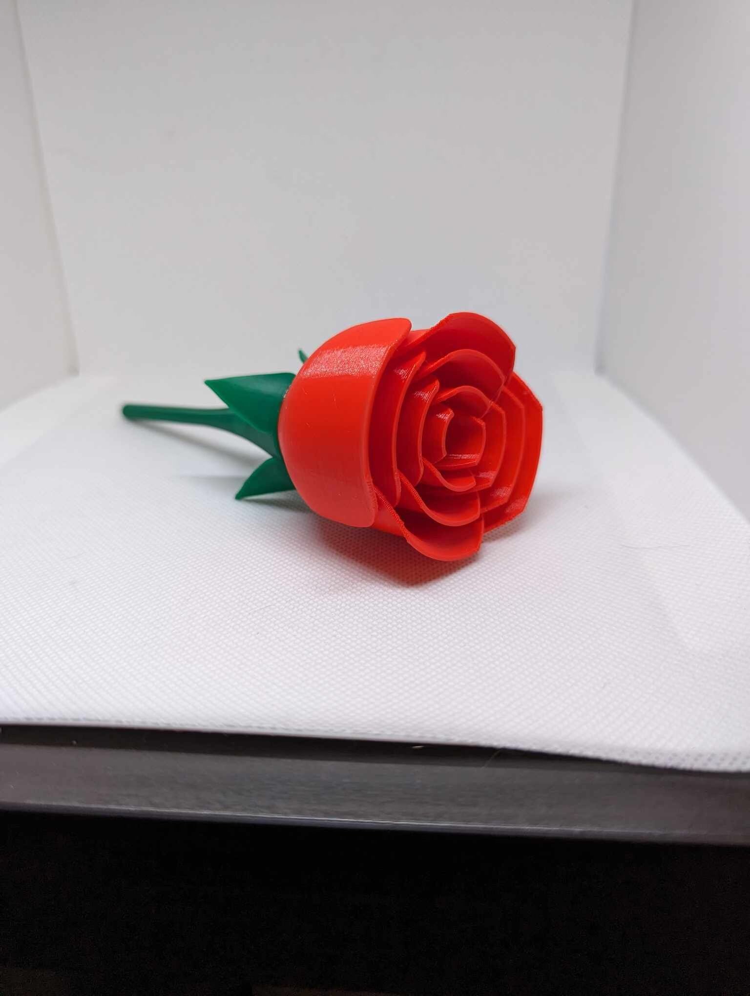 Colourful 3D Printed Rose With Stem - Etsy