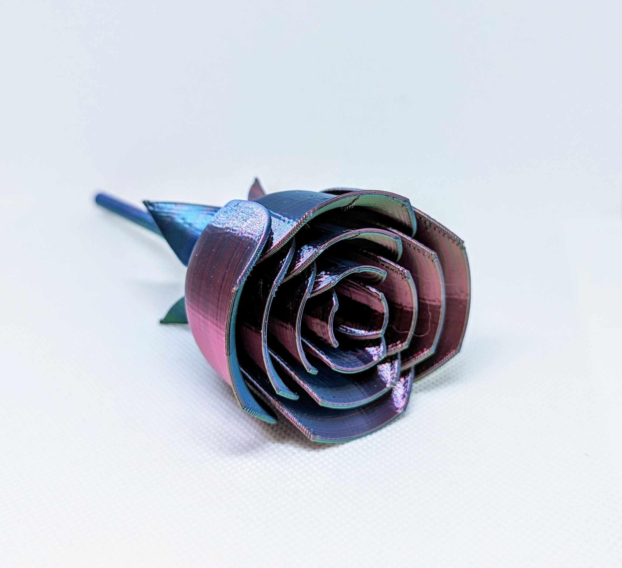 Colourful 3D Printed Rose With Stem - Etsy