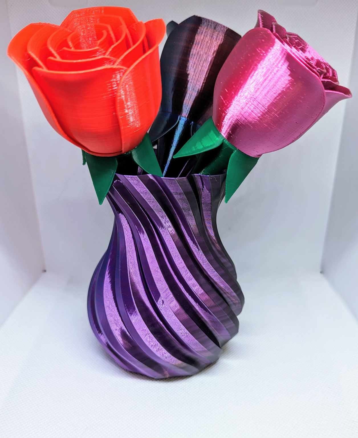 Colourful 3D Printed Rose With Stem - Etsy