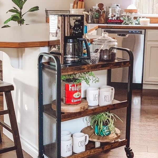 Rustic Bar Cart Etsy