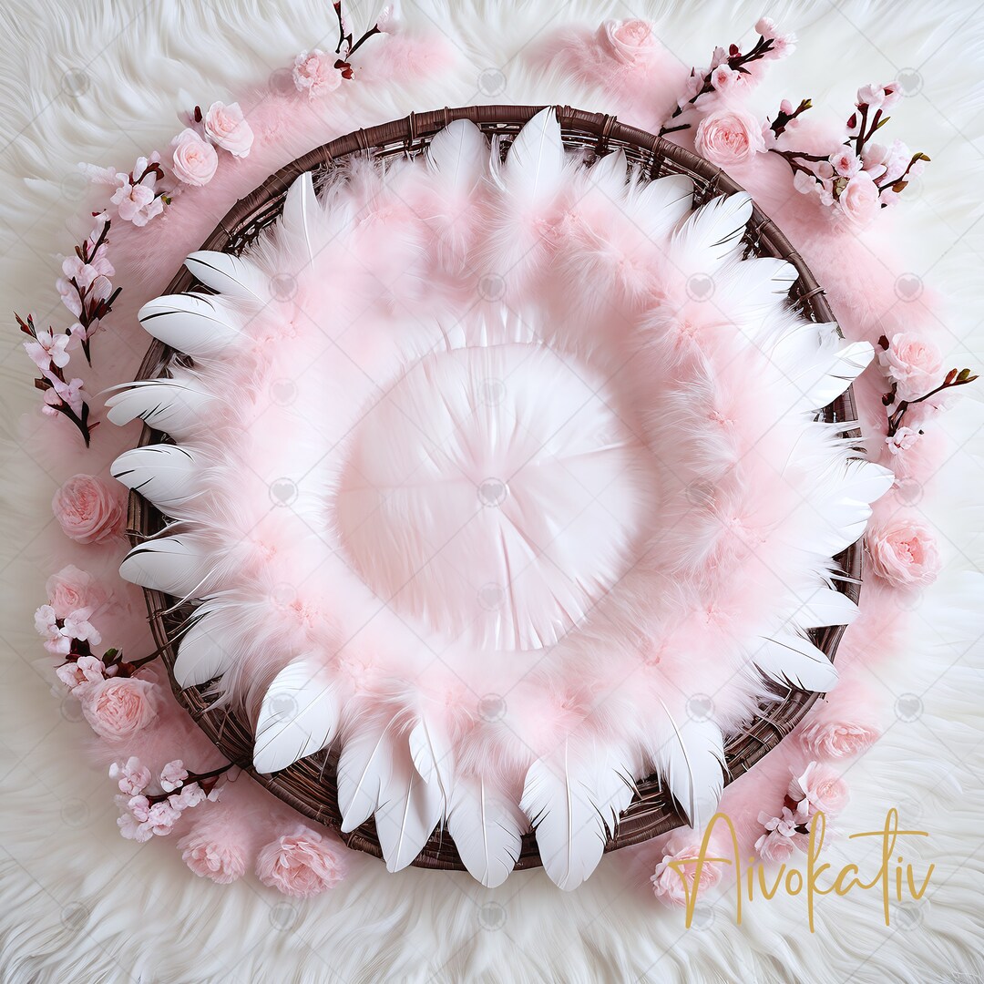 Pretty Spring Cherry Blossom Baby Digital Photography Backdrop, Digital ...