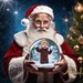 Santa Claus Christmas Snow Globe Photo Insert Digital Backdrop for ...