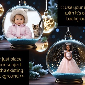Winter Magic Snow Globe Photo Insert Digital Backdrop for Composite ...