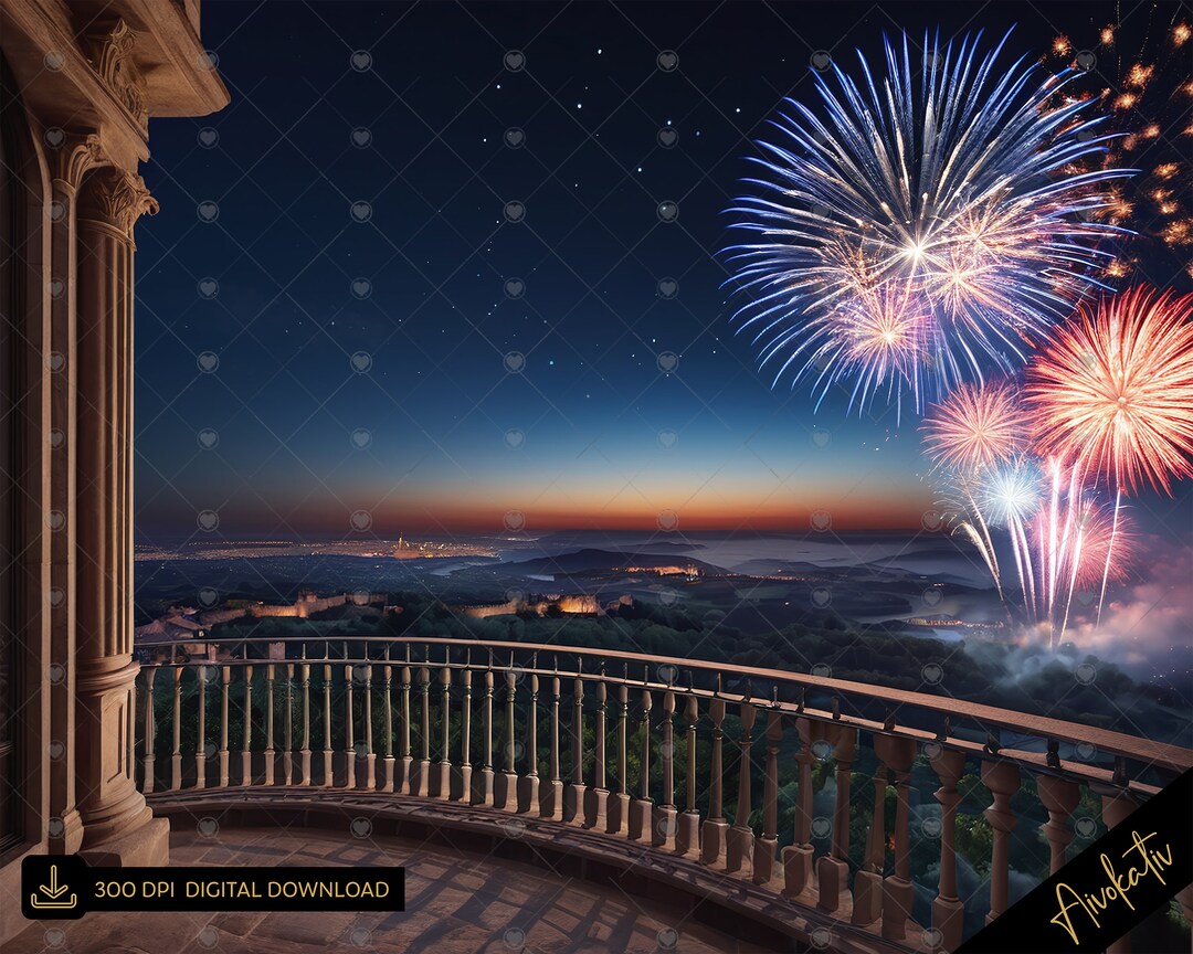 Fireworks Digital Photography Backdrop, 4th of July Fireworks Digital ...