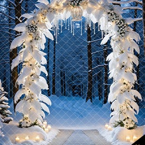 Winter Snow Arch Digital Photography Backdrop, Wedding Arch Digital ...